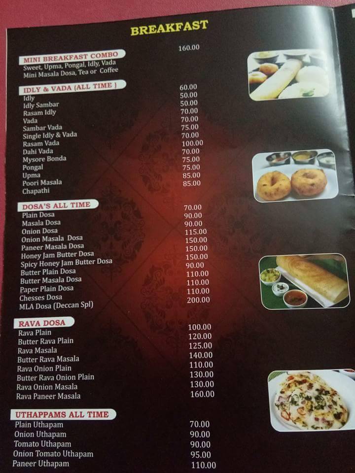 Menu at Biryani Deccan, New Delhi