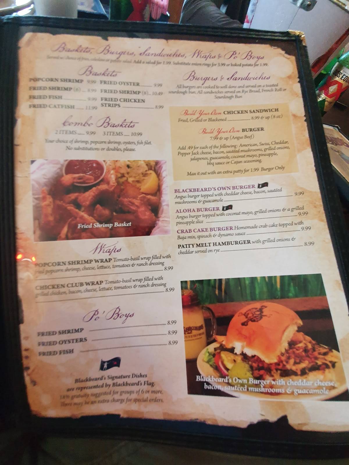 Menu at Blackbeard's Too restaurant, Ingleside, W Main St
