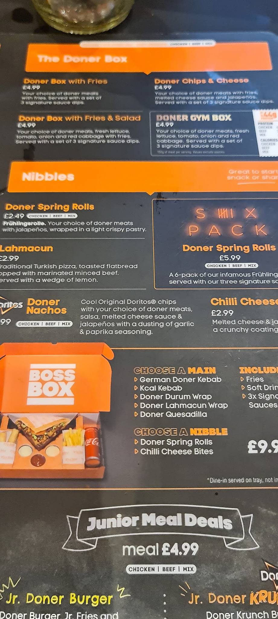 Menu at German Doner Kebab restaurant, Blackburn