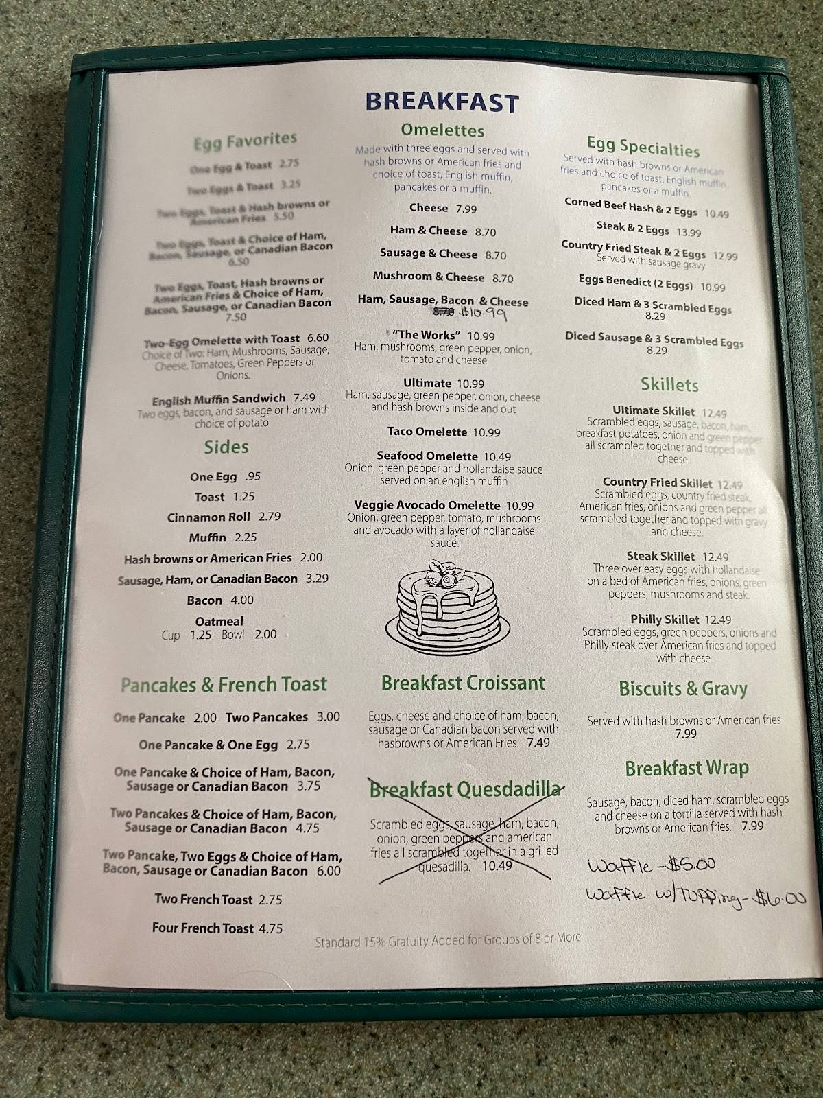 Menu at Blue Collar Cafe, Eyota