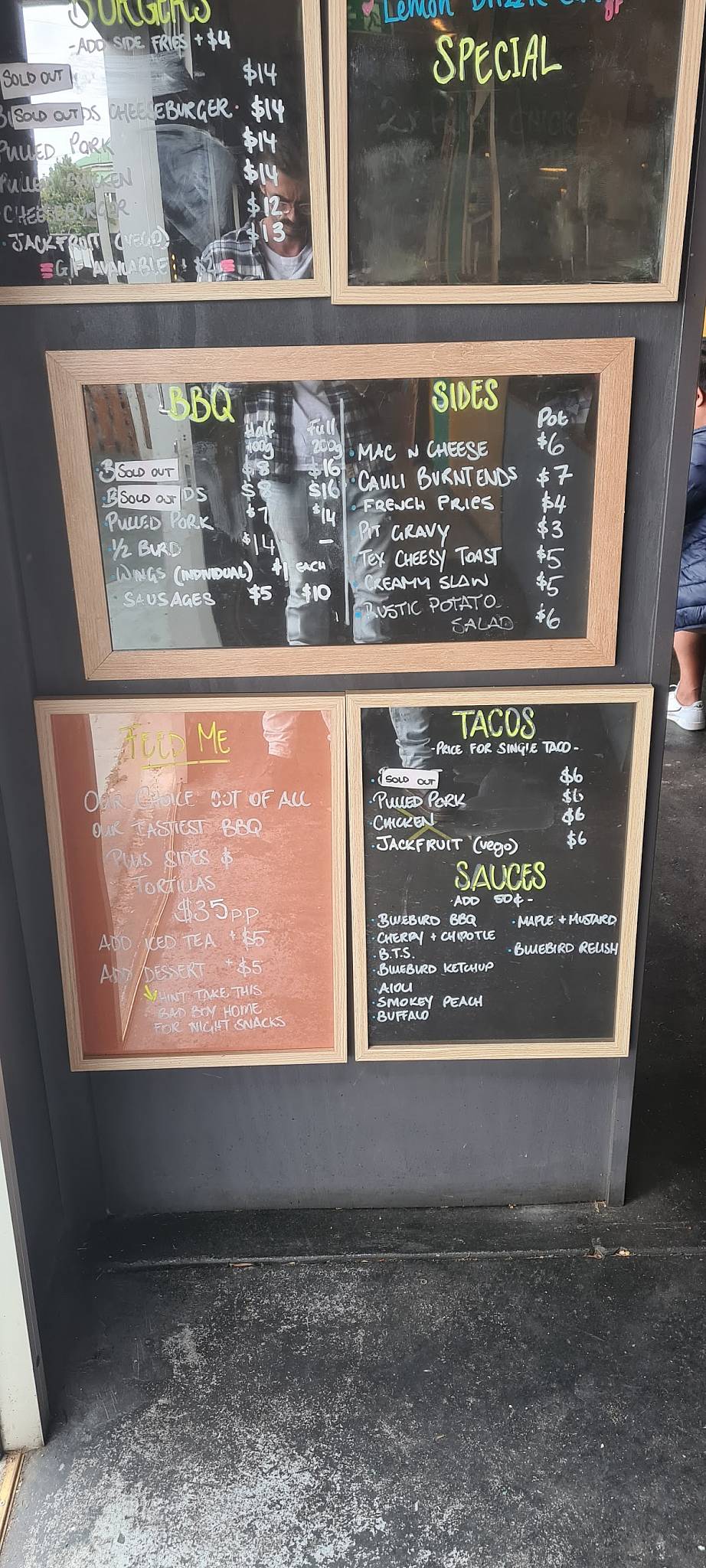 Menu at Bluebird Kitchen and Smokehouse restaurant, Warwick