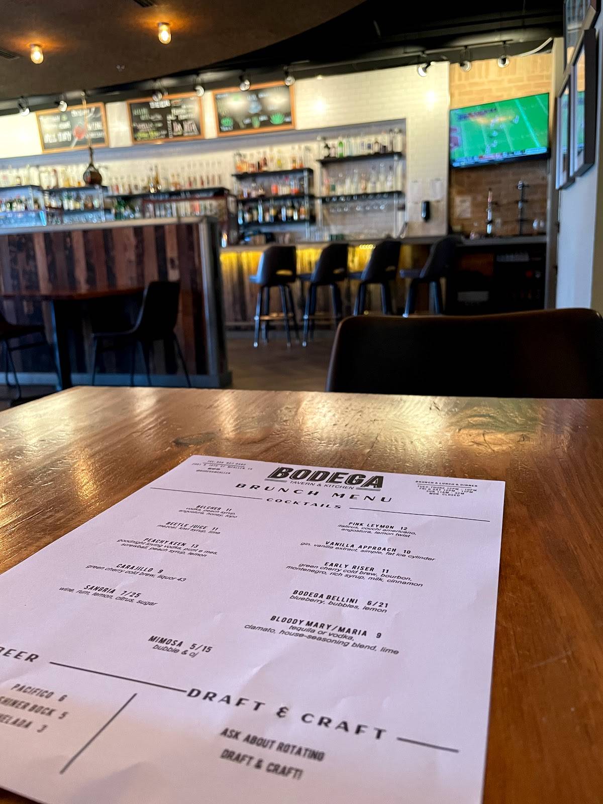 Menu at Bodega Tavern & Kitchen pub & bar, McAllen