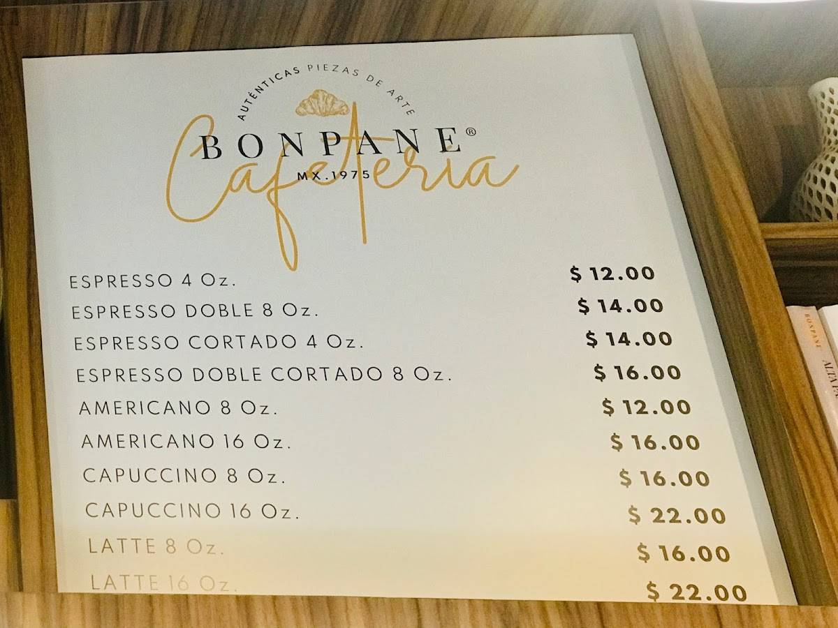 Carta del restaurante Bon Pane Polígono Sur, Cancún
