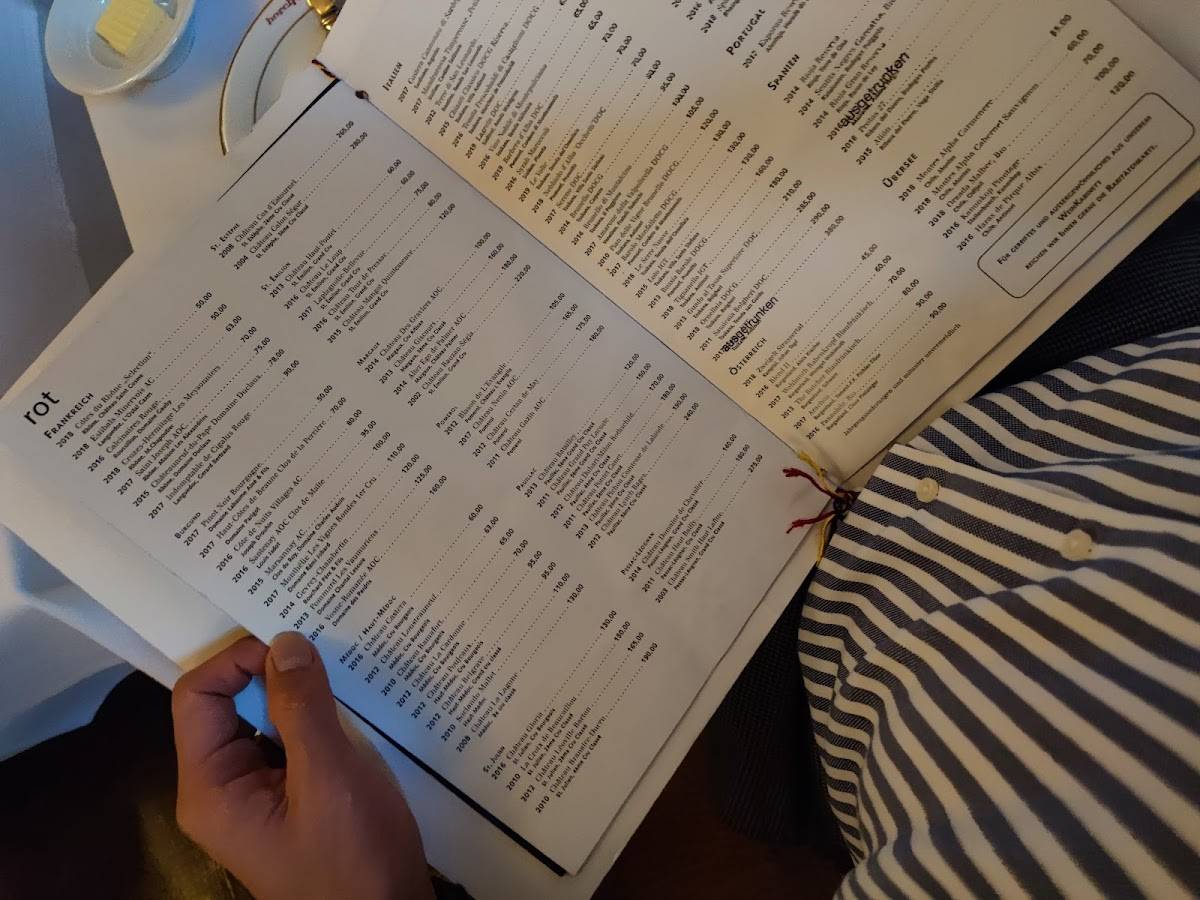 Menu at Borchardt restaurant, Berlin