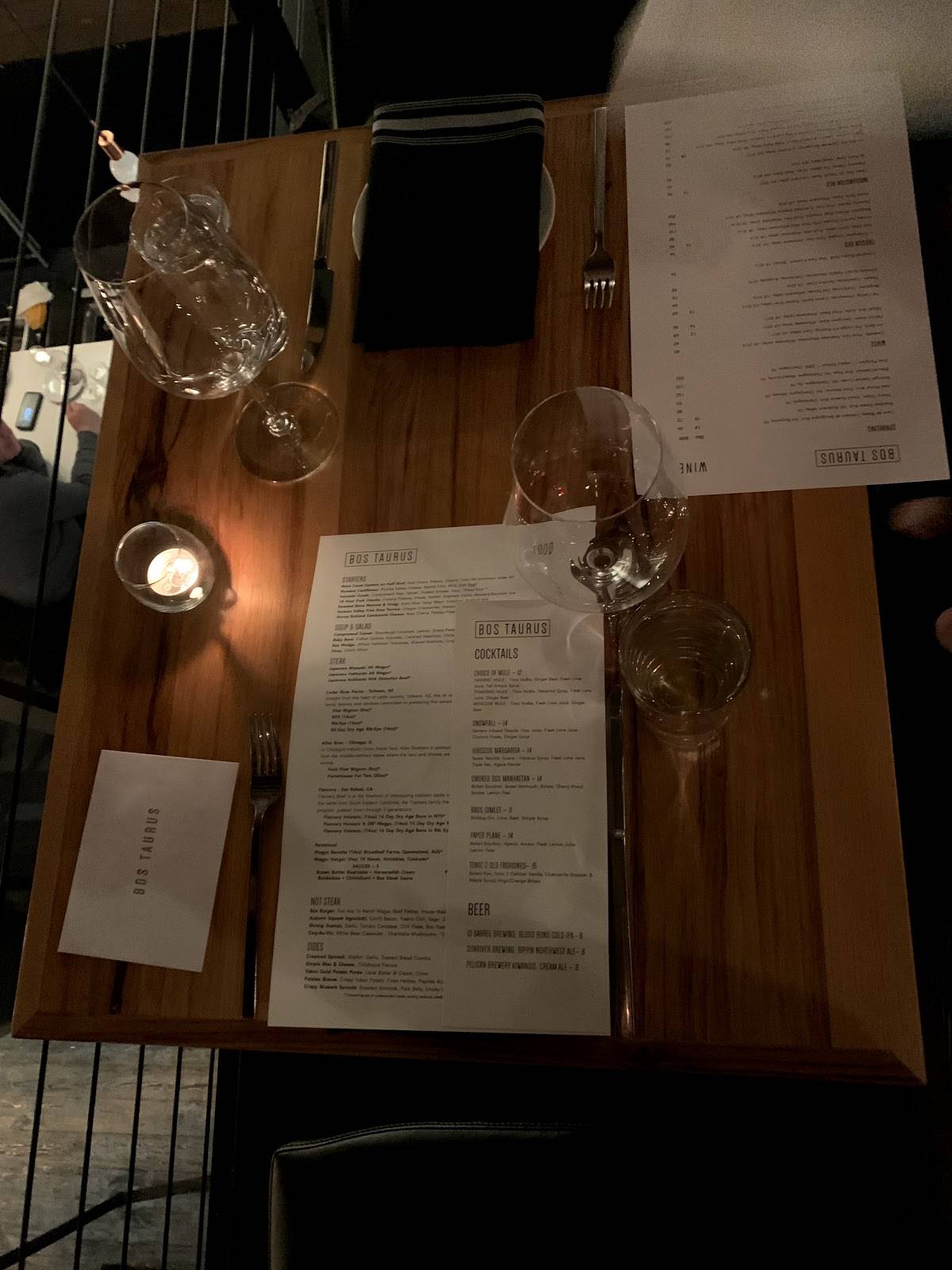 Menu at Bos Taurus pub & bar, Bend