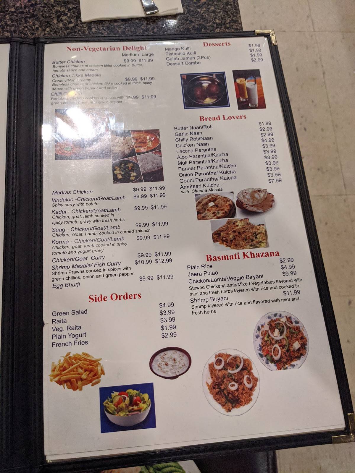 Menu at King Tandoori Shoppers World restaurant, Brampton
