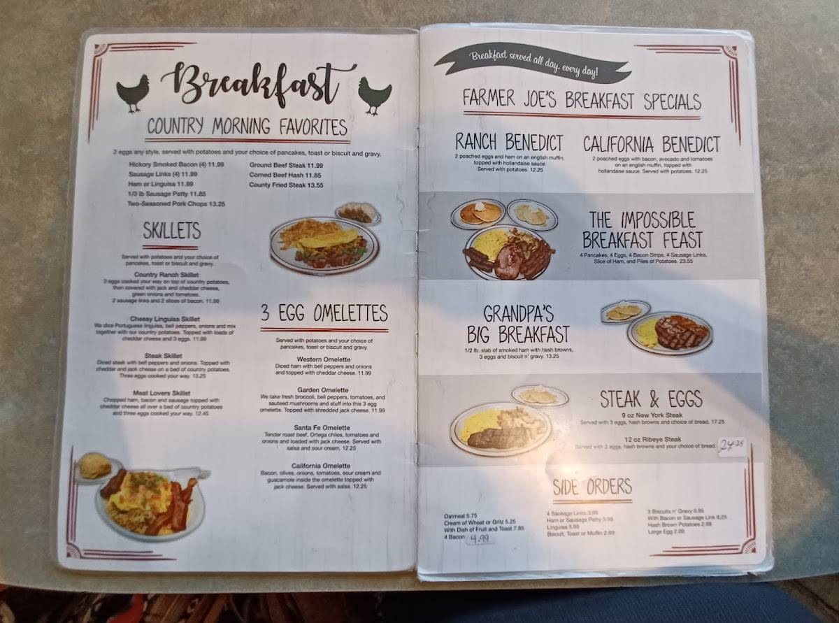 Menu at Brooks Ranch restaurant, Atwater