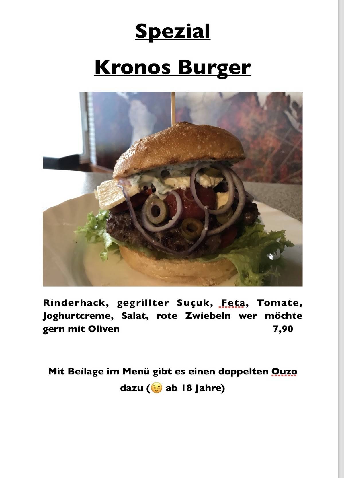 Speisekarte von Das Burger Cafe, Parchim