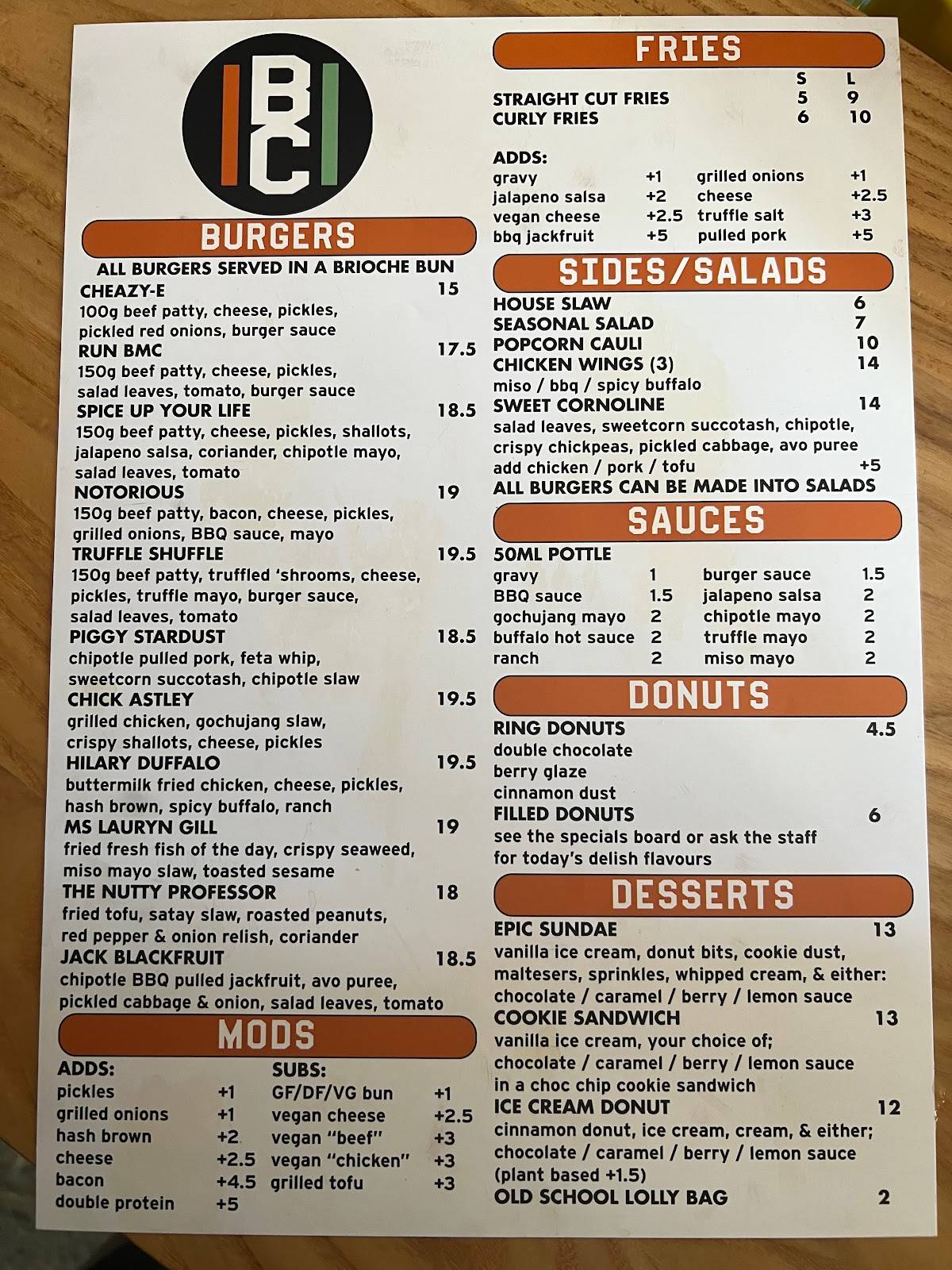 Menu at Burger Culture pub & bar, Nelson