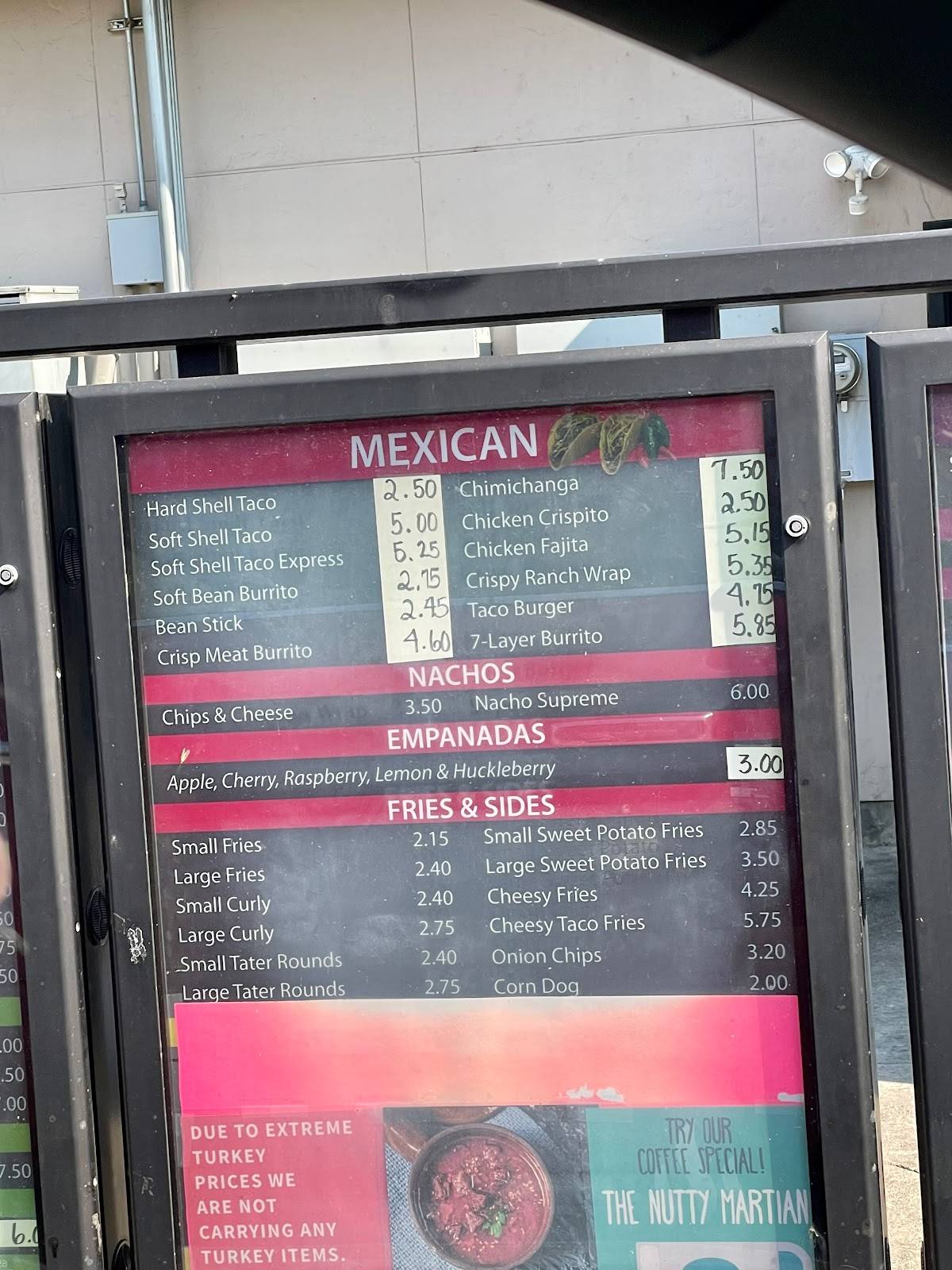 Menu at Burger Express restaurant, Libby