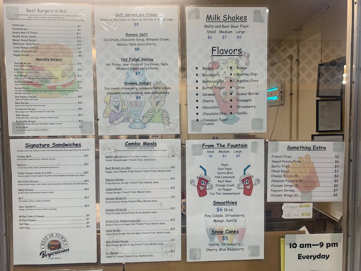 Menu at Burgerlicious restaurant, Rio Vista