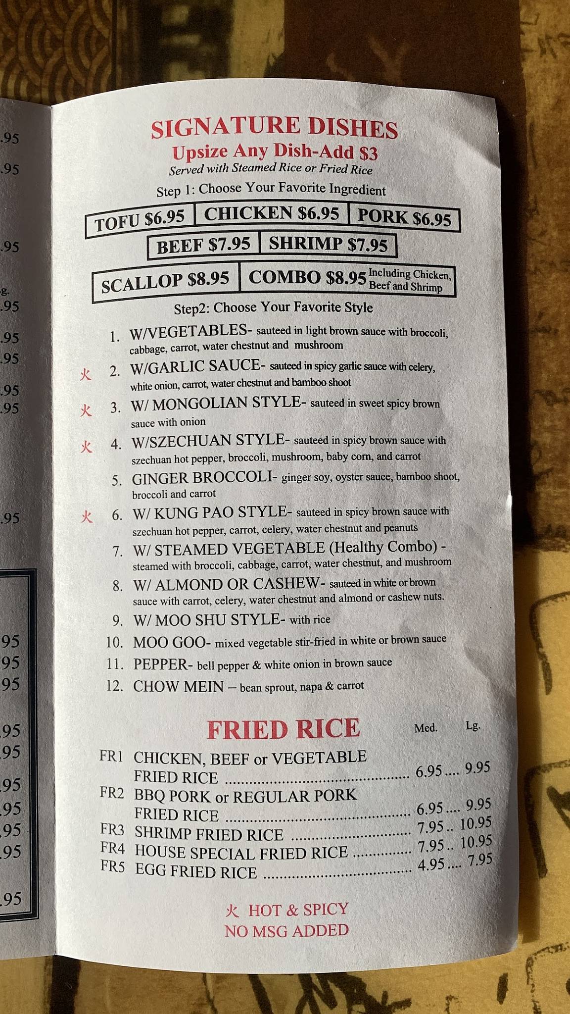 Menu at Lite Pan restaurant, Burkburnett