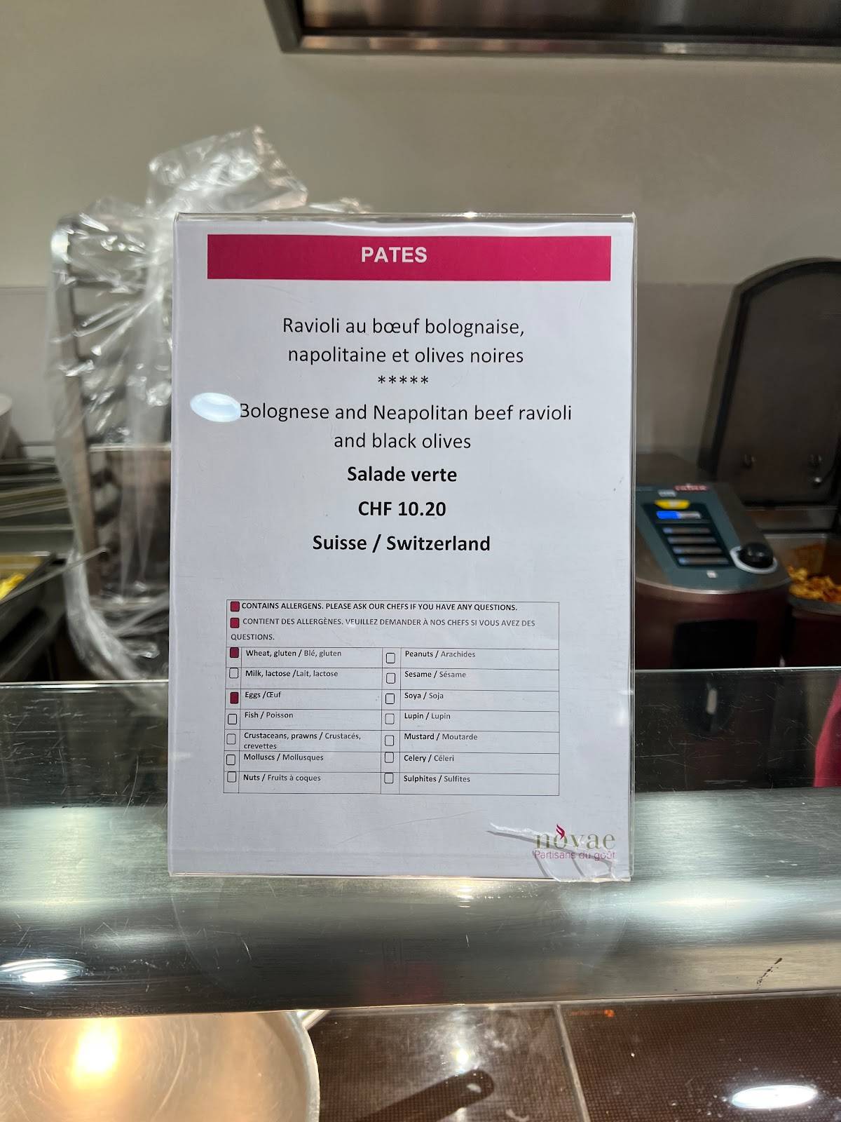 Menu da CERN Restaurant 1, Bernex, Building 501