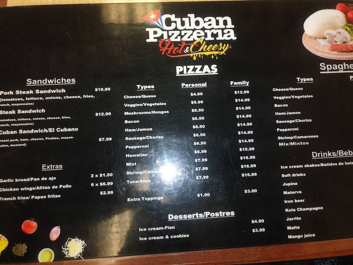 Menu at CUBAN PIZZERIA, Jacksonville, -2 University Blvd S