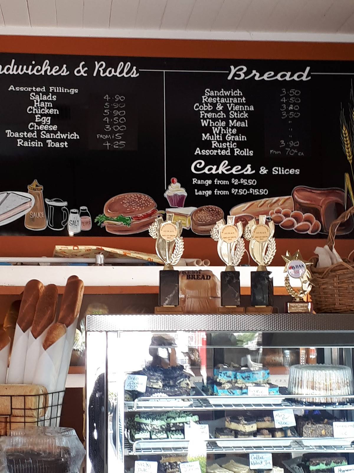 Menu at Blackbutt Bakery, Blackbutt