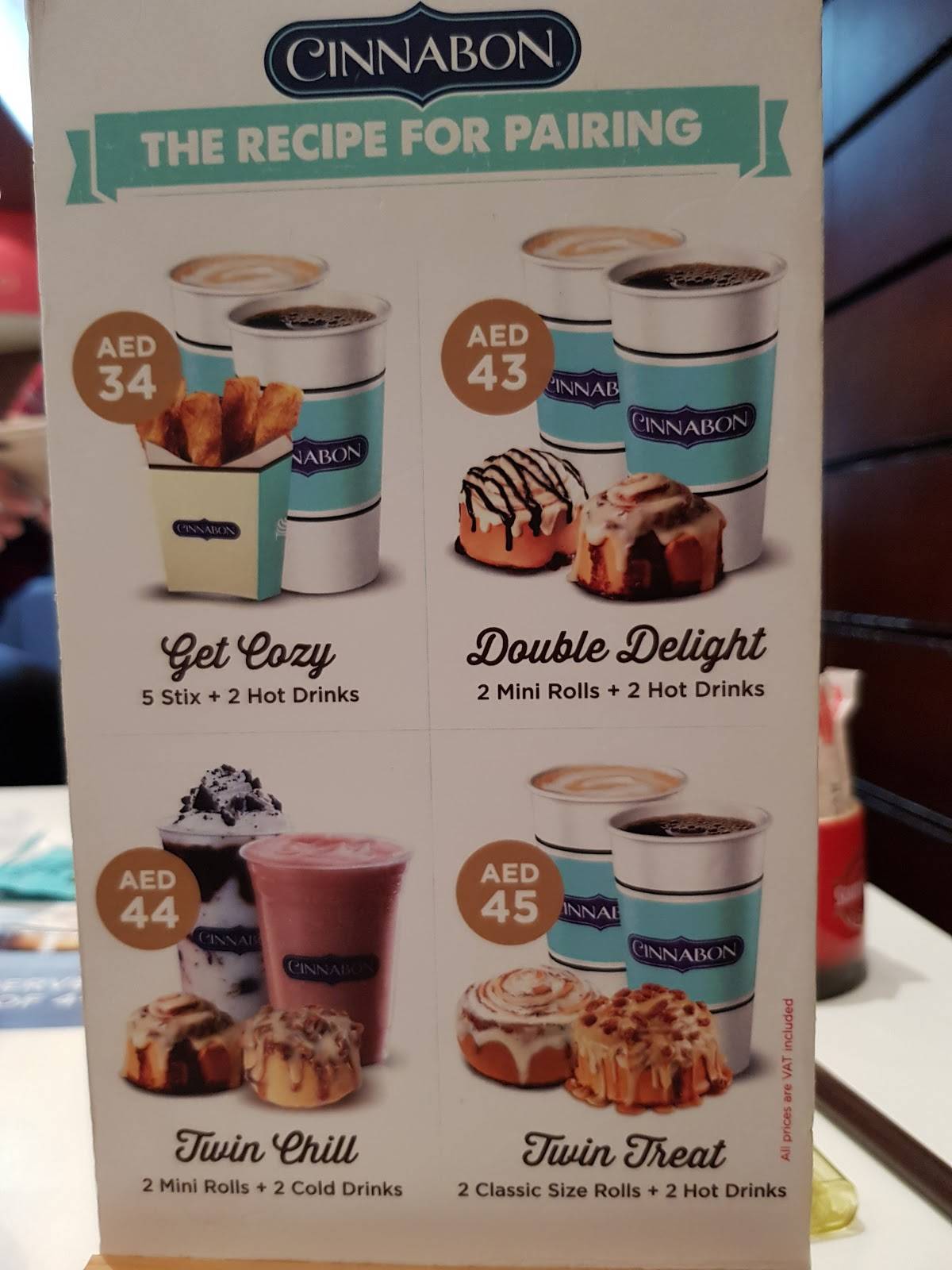 Menu at Cinnabon - Al Ghurair cafe, Dubai, Al Ghurair Center