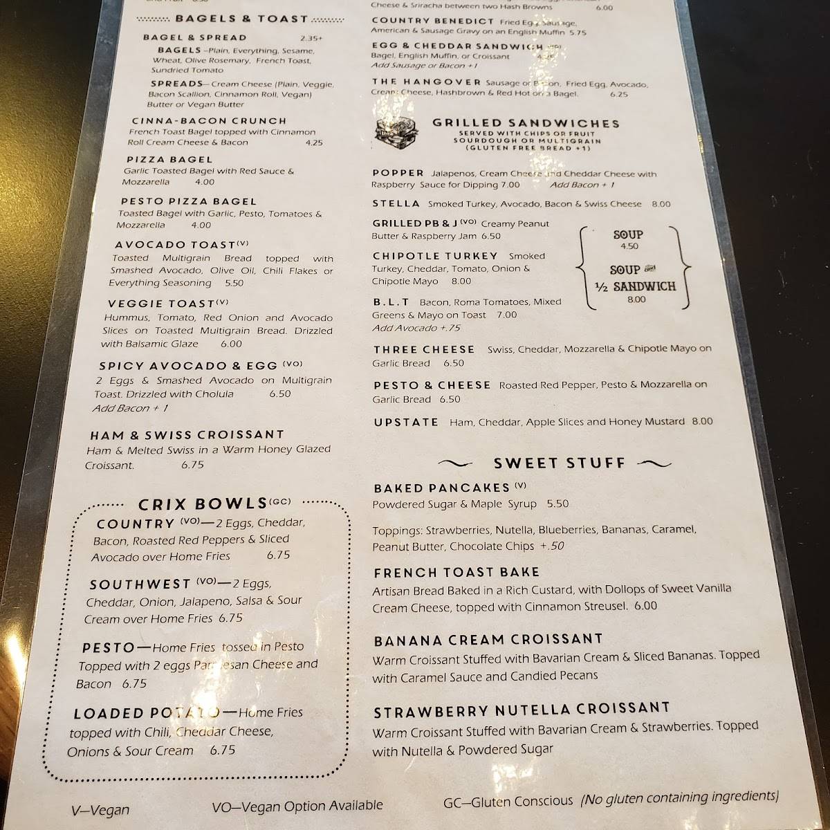 Menu at Cricket's — Coffee. Kitchen. Cocktails cafe, Geneseo