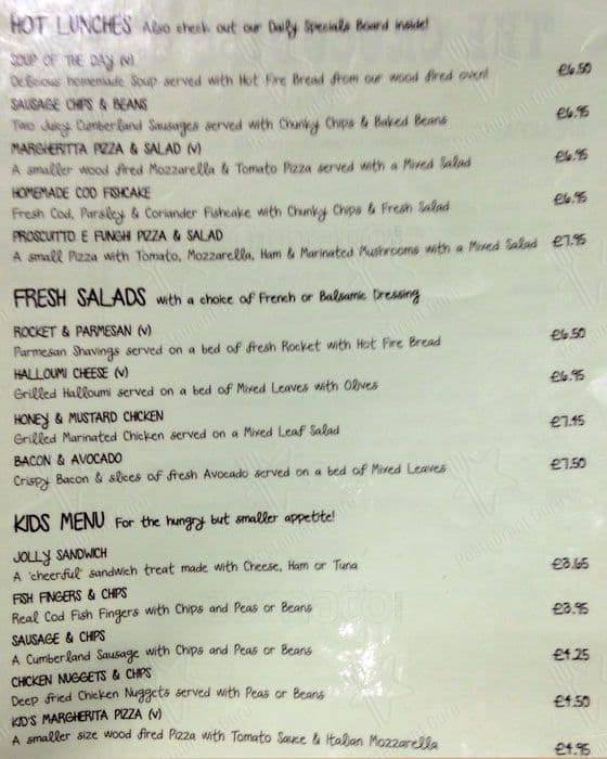 Menu at Crocodile Café London cafe, London