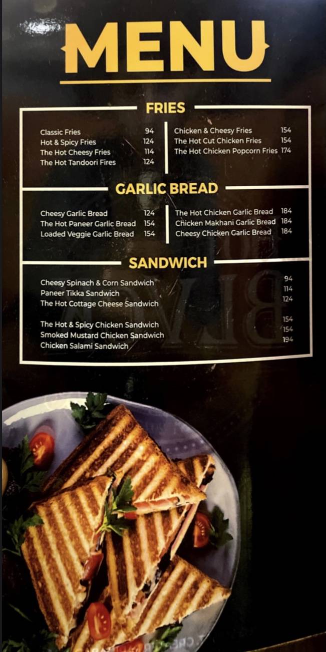 Menu at HOT BLACK CAFE, Faridabad, OMAXE WORLD STREET