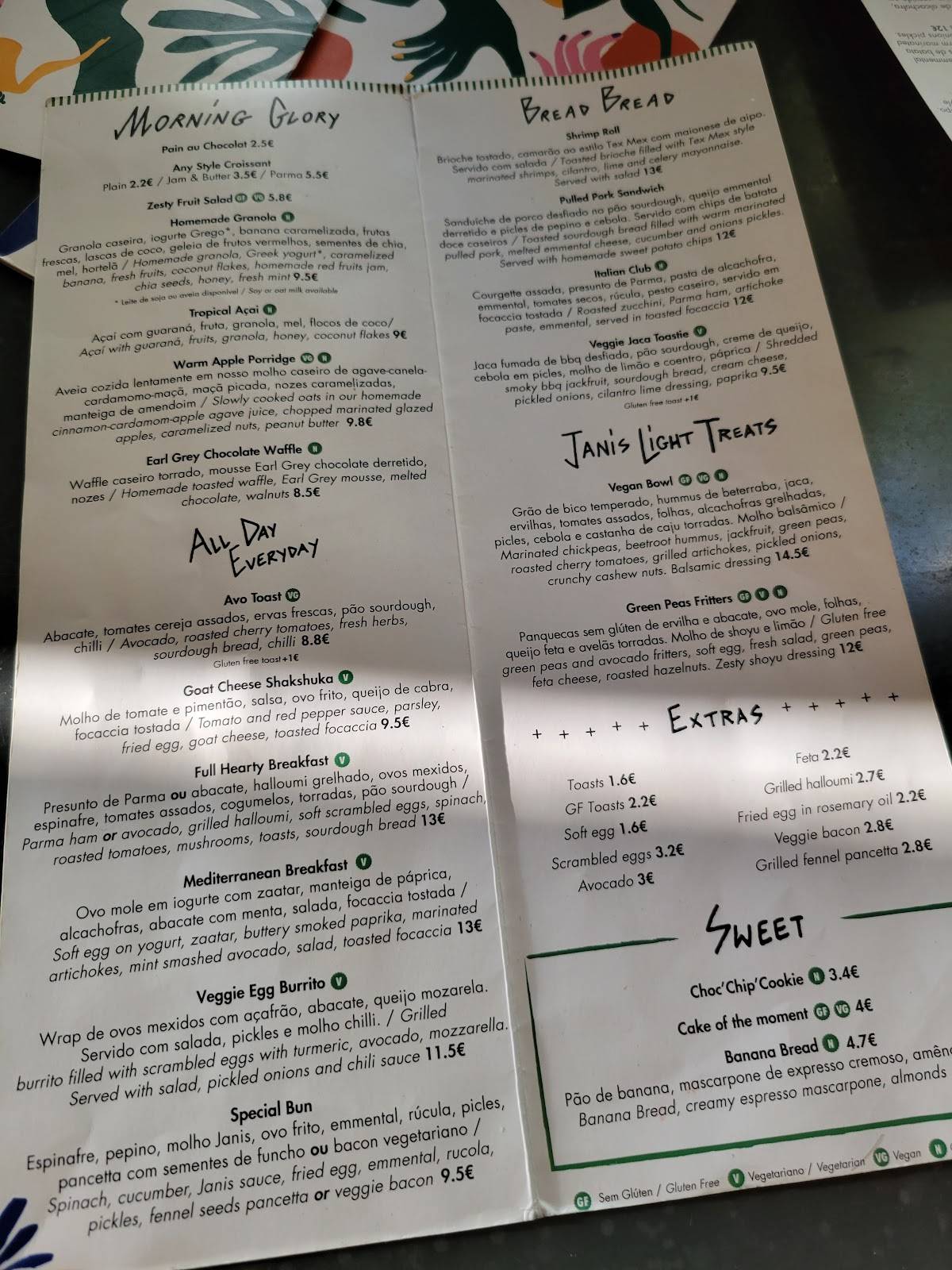 Menu em Café Janis, Lisboa