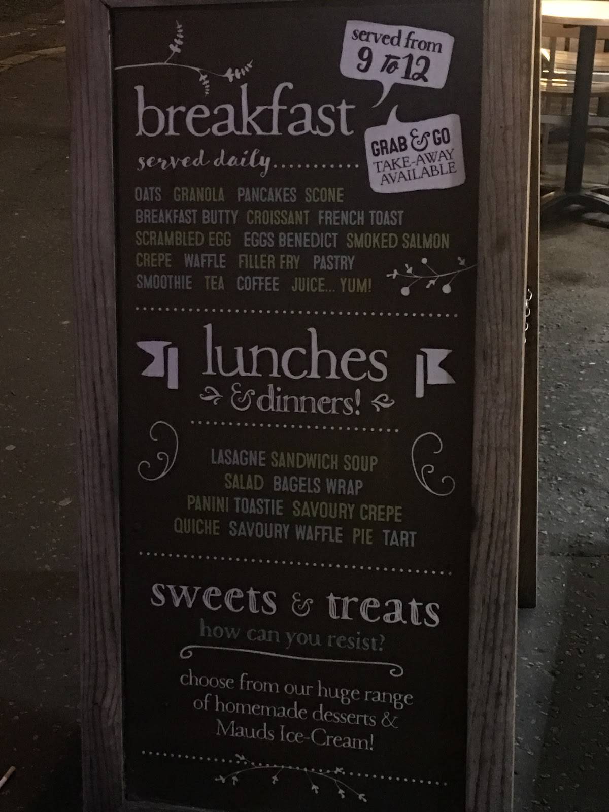 Menu at Cafe Mauds, Belfast, 555 Lisburn Rd