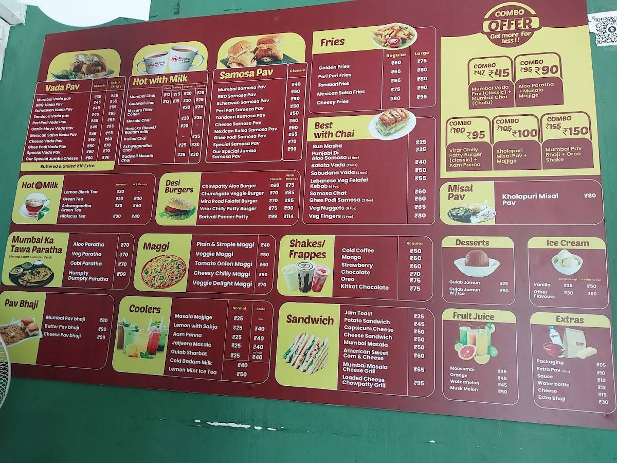Menu at Mumbai Chai & Snacks @ Vidyaranyapuram,Mysore(Outlet# 01), Mysuru