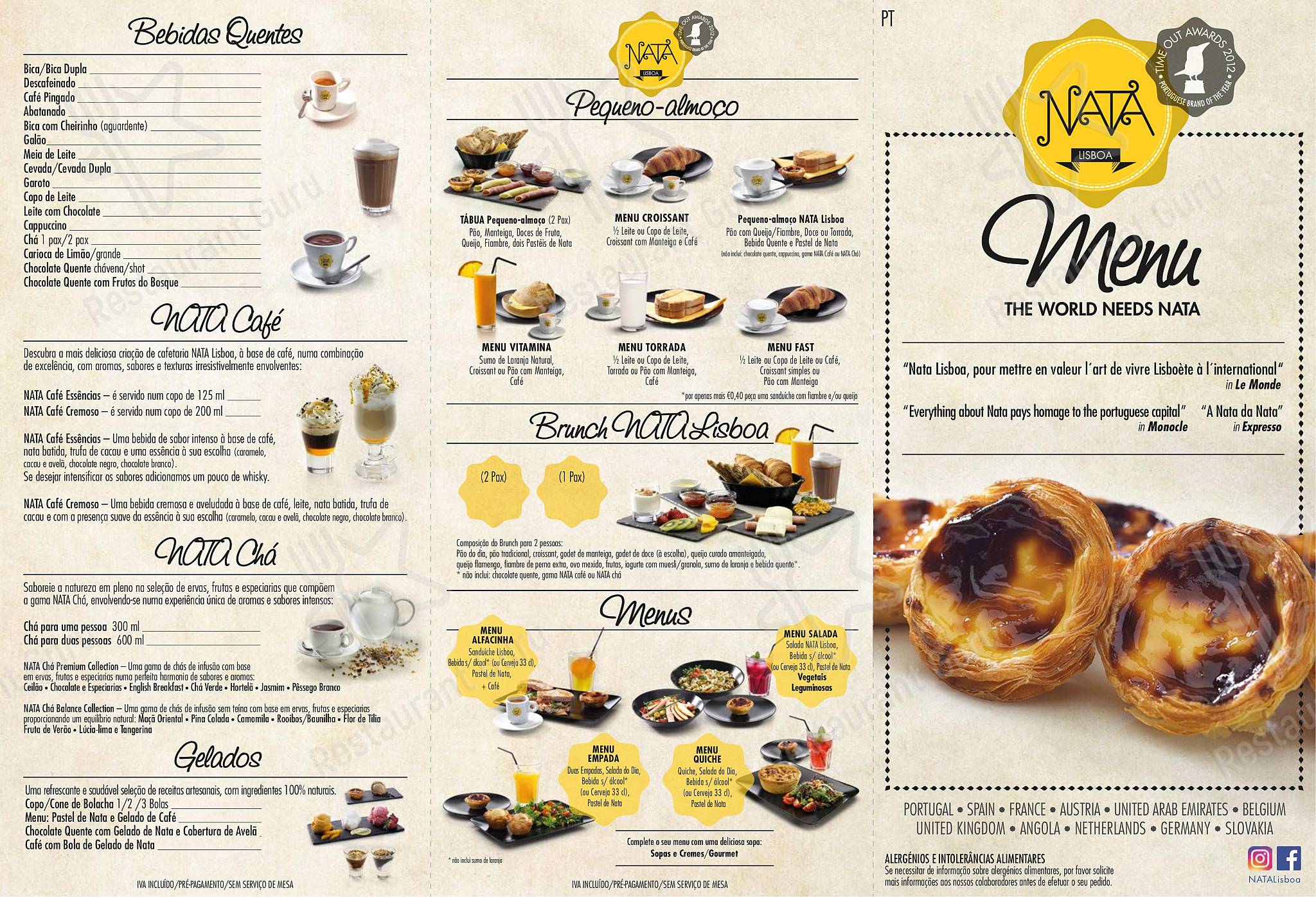 Carta del café Nata Lisboa, Szczecin