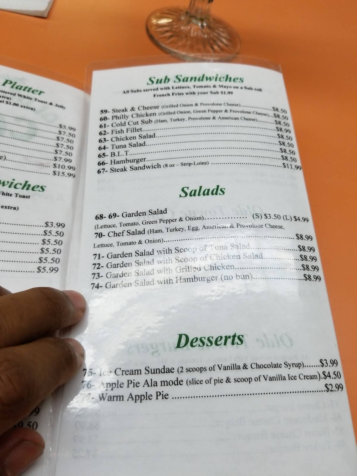 Menu at OTC Bar & Grille, Gaithersburg
