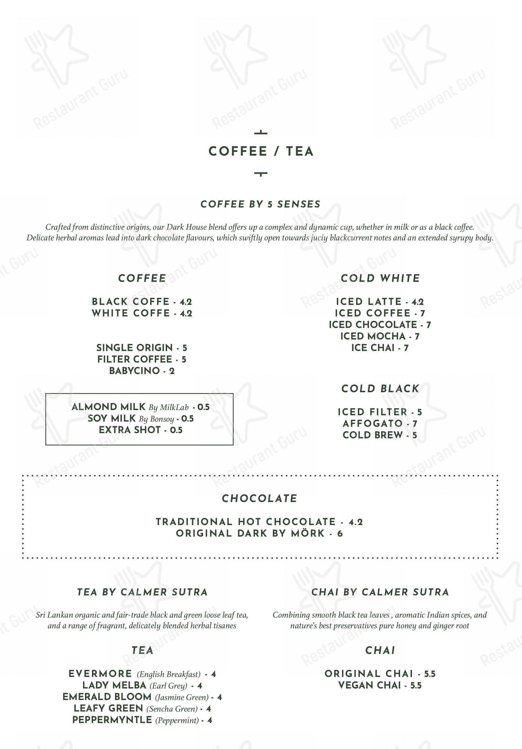 Menu at Old Man Drew cafe, Ascot Vale