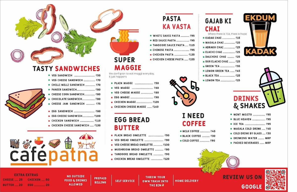 Menu at Cafe Patna, Patna