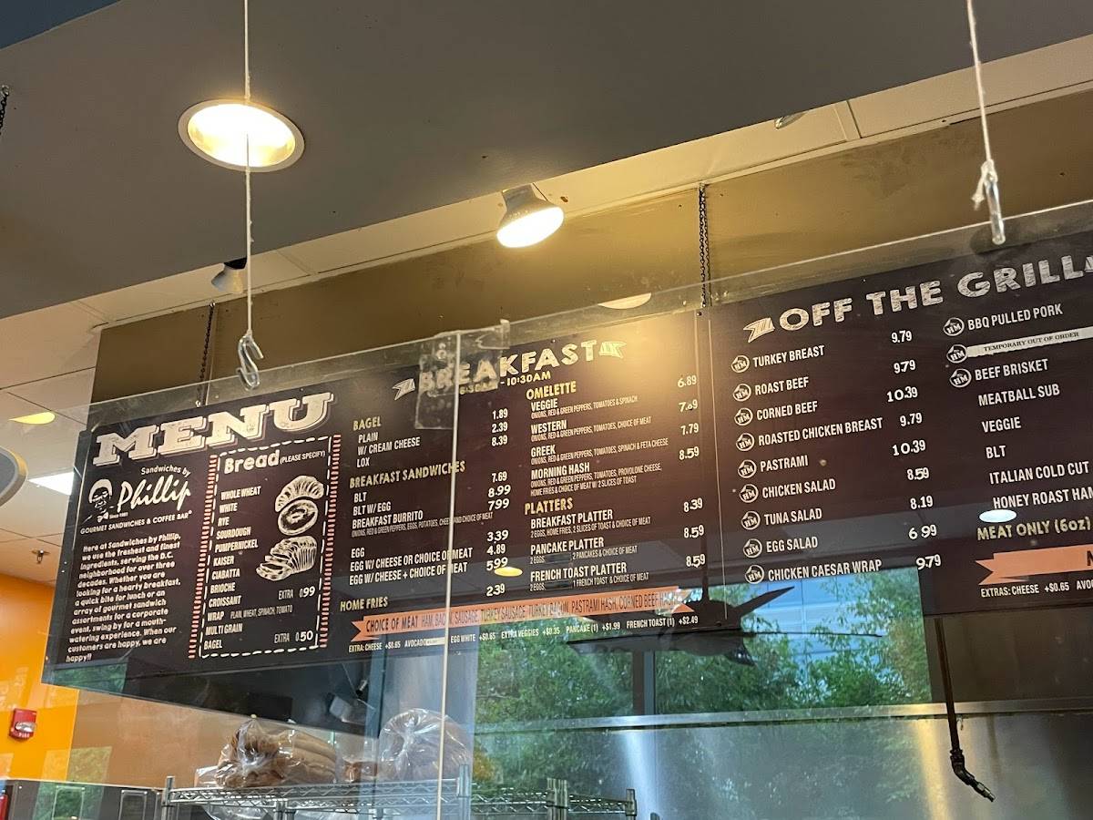Menu at Cafe Phillips, Washington, 77 K St NE