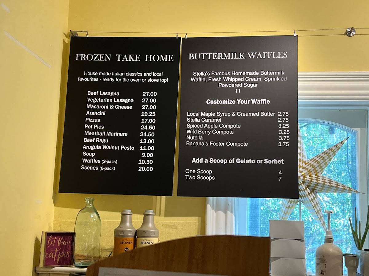 Menu at Stella Luna Gelato Cafe Merrickville, Merrickville-Wolford