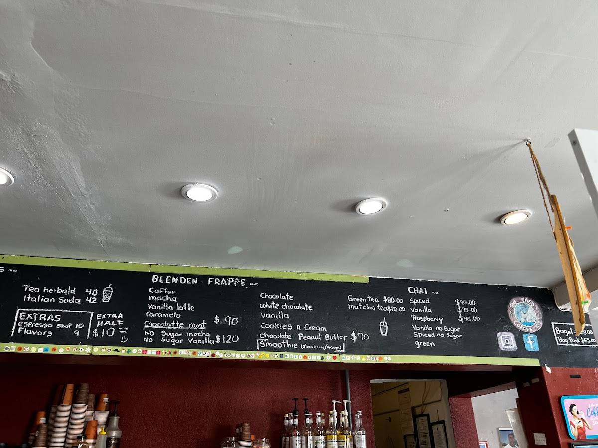 Menu at The Cabo Coffee Company cafe, Cabo San Lucas