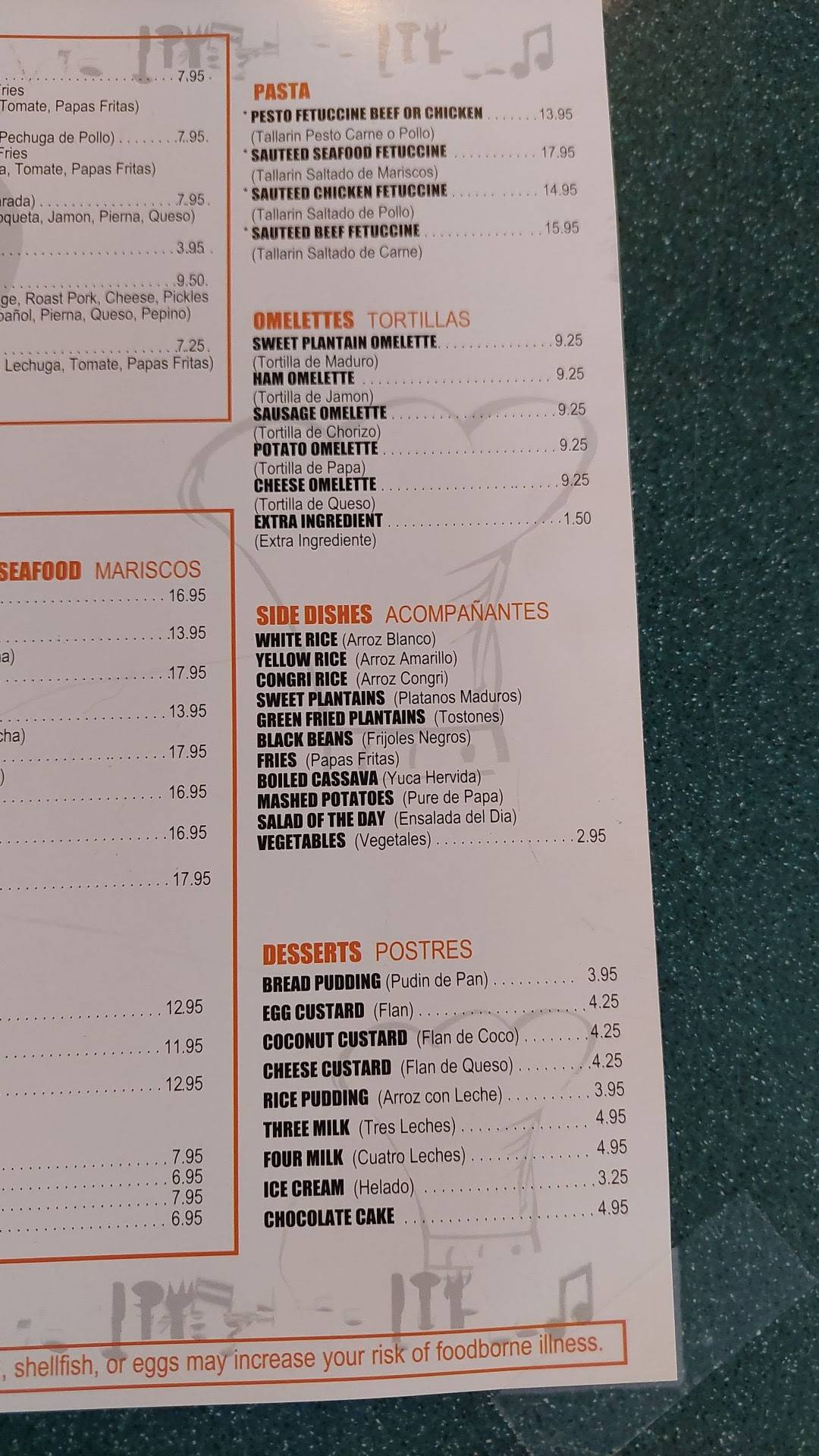 Menu at The Latin Bohemia Grill cafe, Pompano Beach