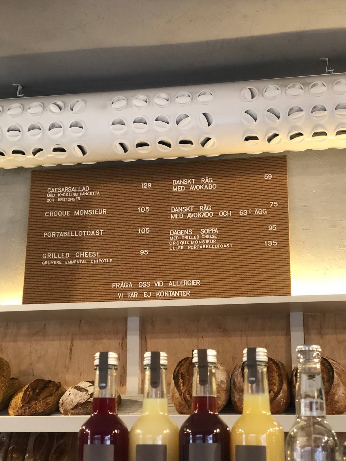 Menu at Café & Bageri Pascal cafe, Stockholm, Skånegatan 76