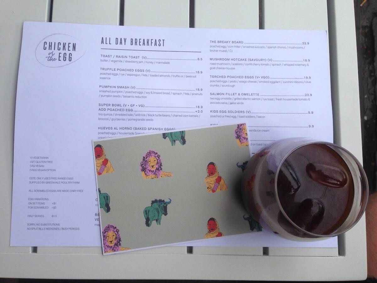 Menu at Chicken Or The Egg Cafe, Canterbury