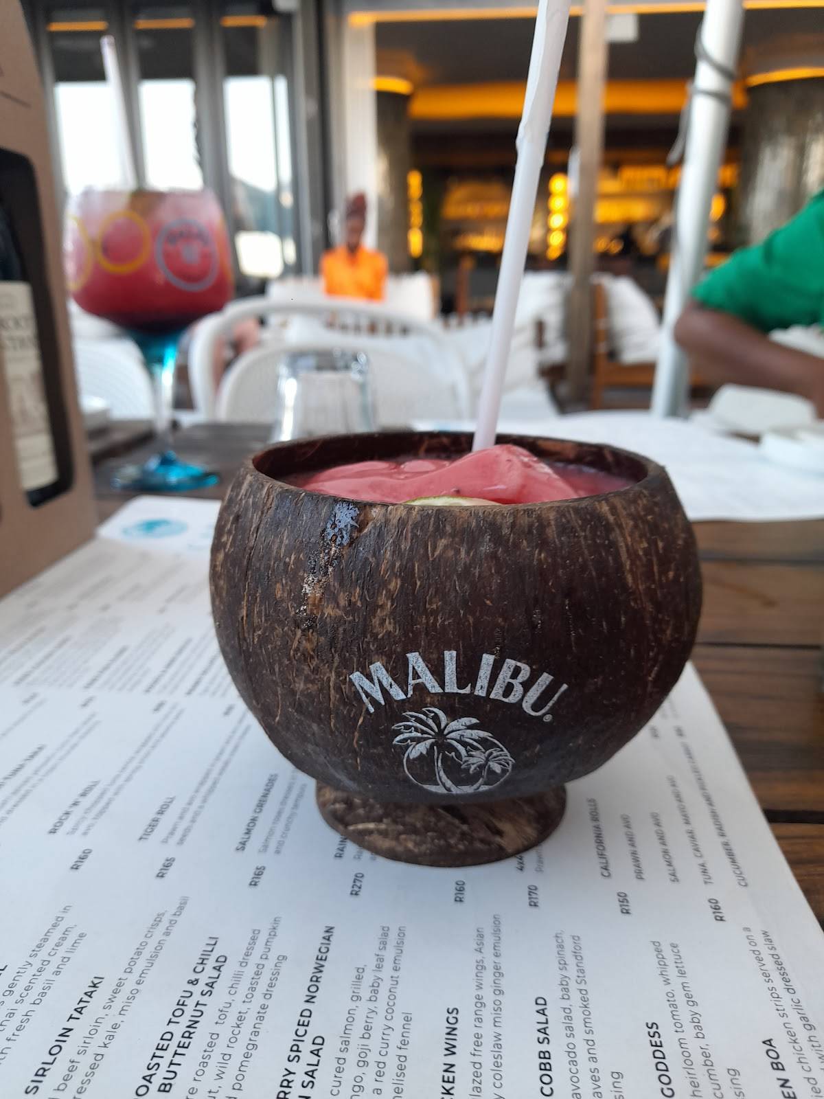 Menu at Cabo Beach Club, Cape Town