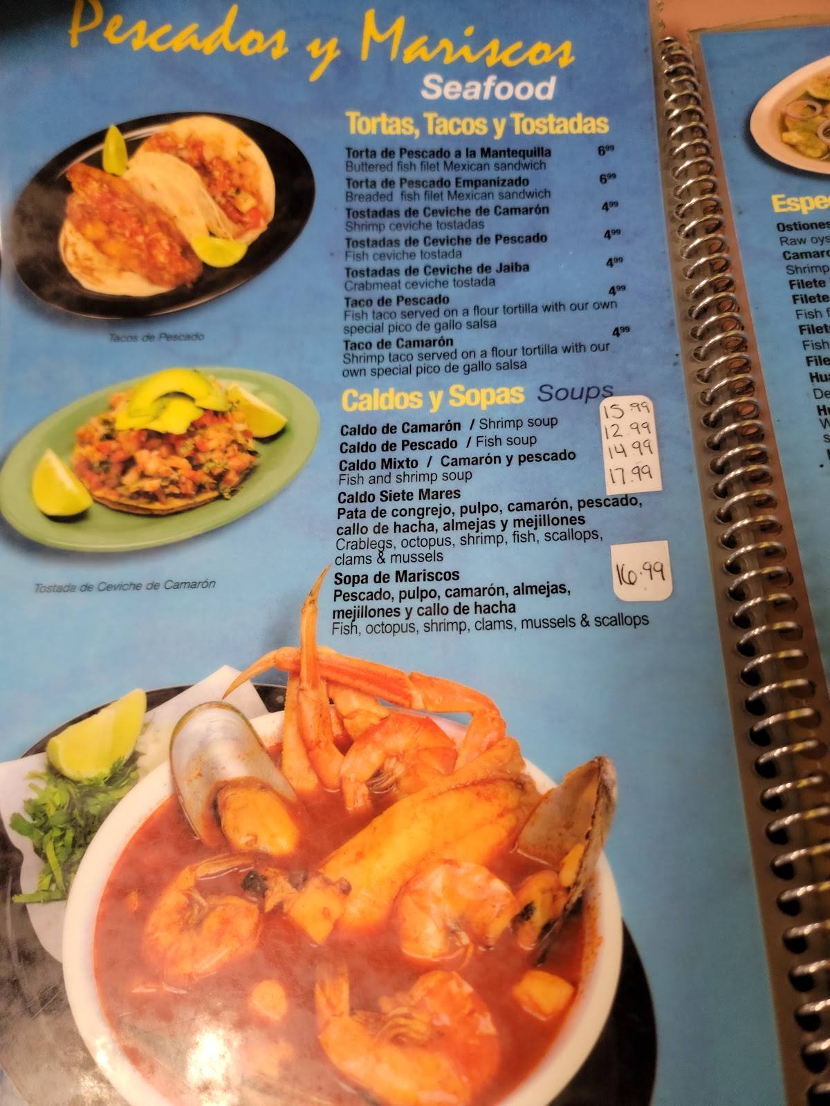 Menu at Carniceria y Taqueria Aguascalientes restaurant, Chicago, W 26th St