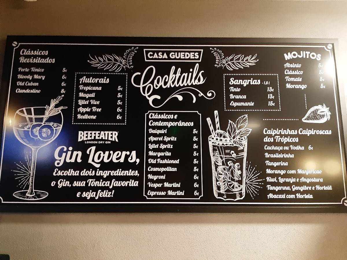 Menu at Casa Guedes Tradicional restaurant, Porto
