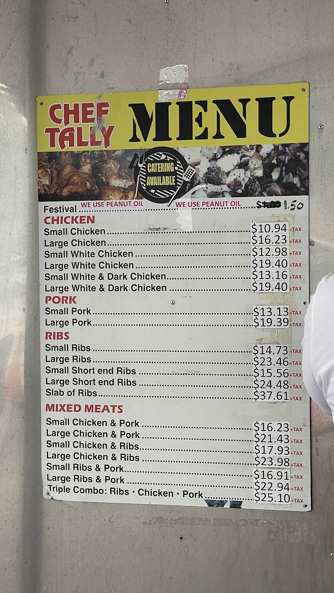 Menu at Chef Tally World Famous Jerk Chicken BBQ, West Park