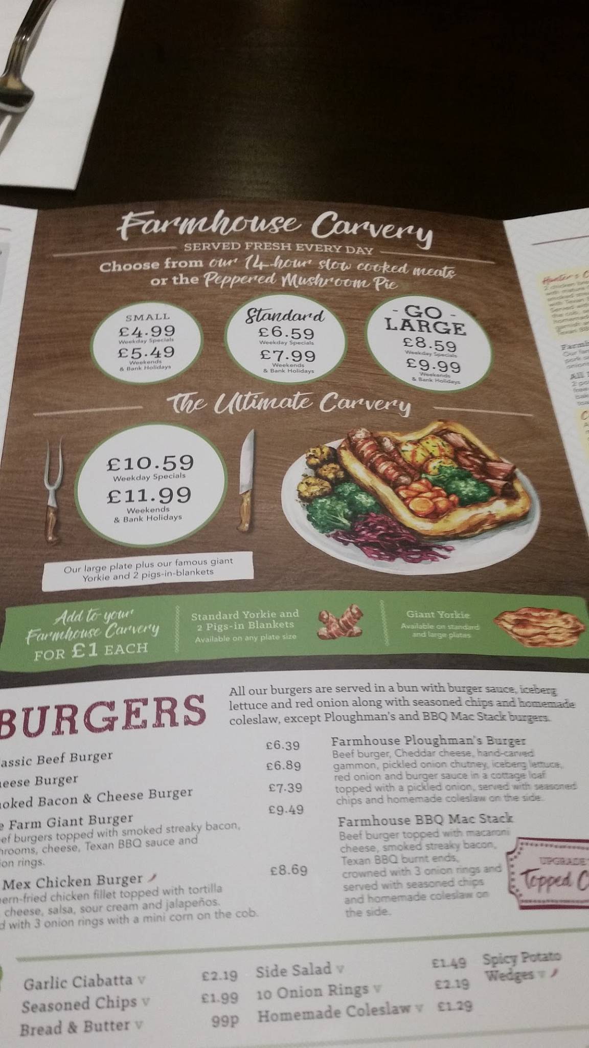 Menu at Chestnut Tree Farm - Dining & Carvery pub & bar, Ipswich