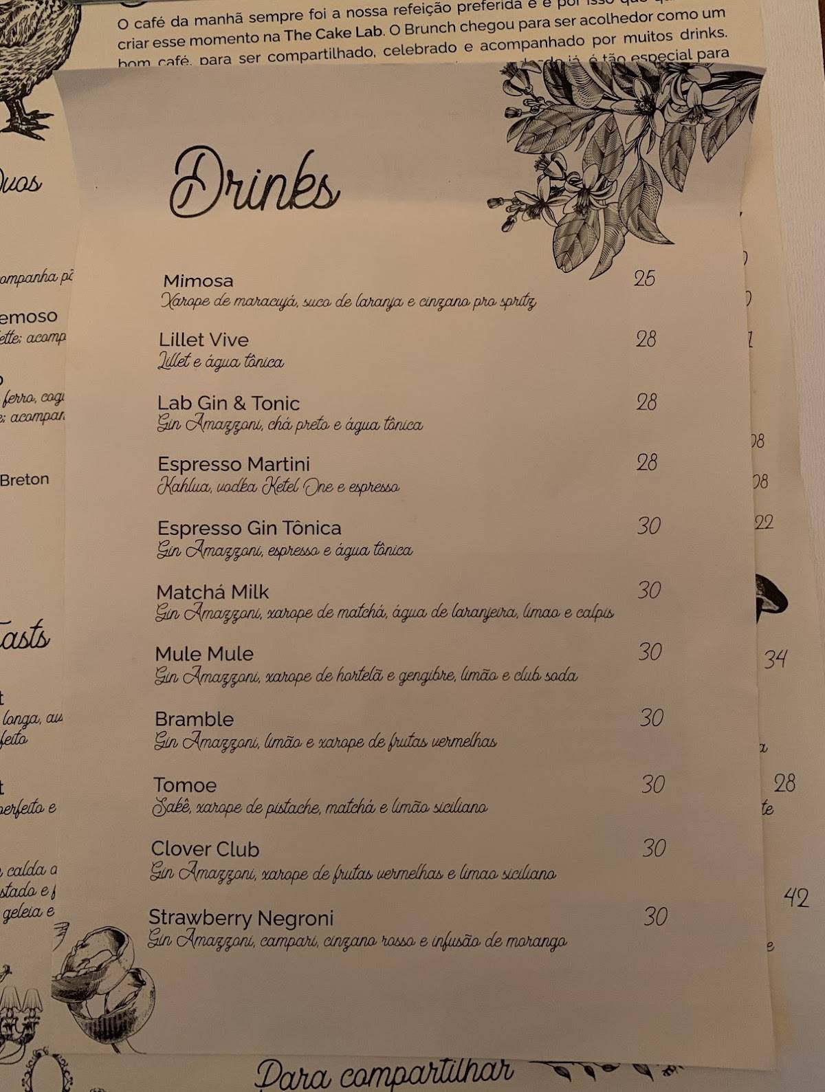 Menu em Chez Margot restaurante, Curitiba