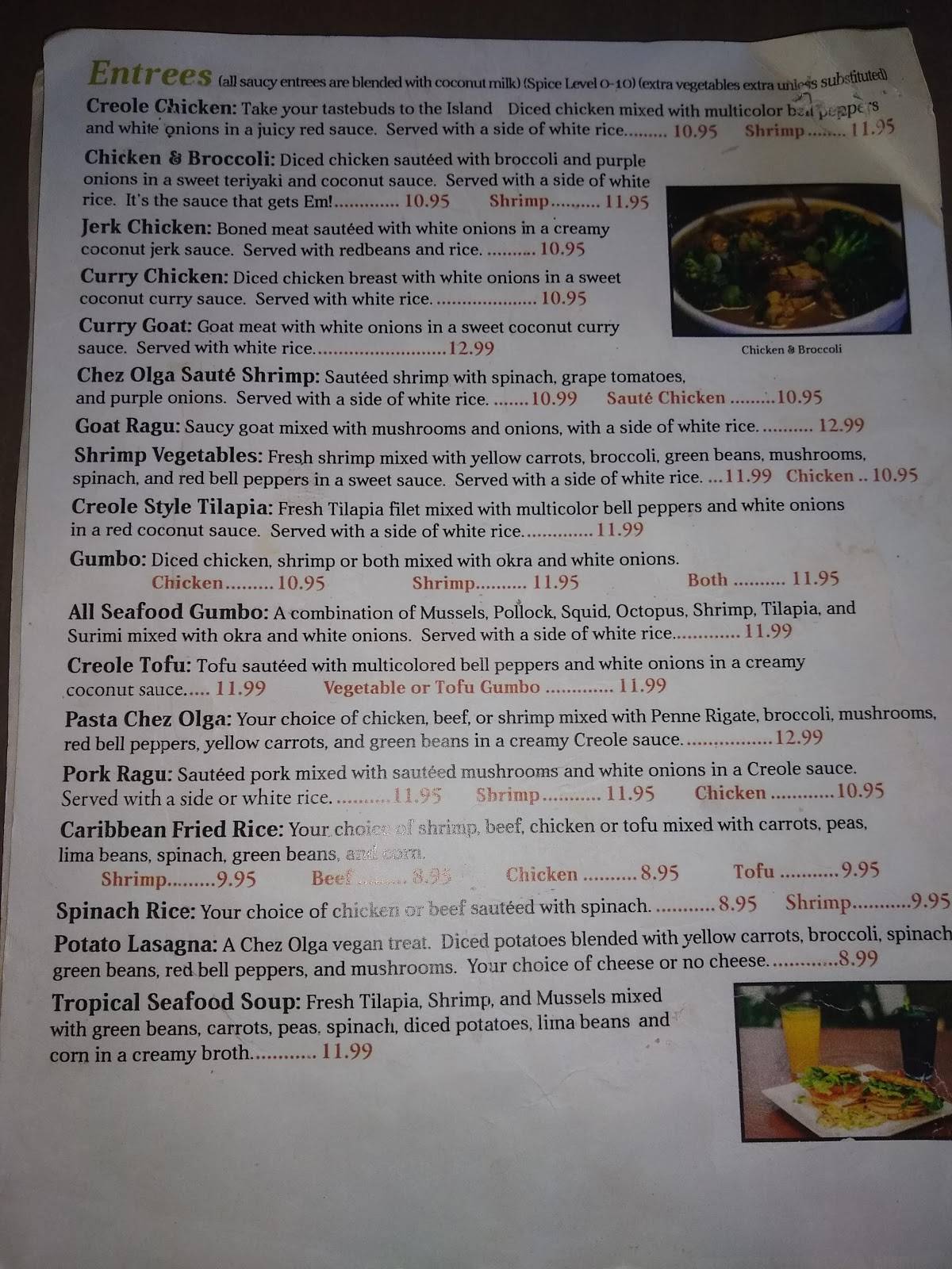 Menu at Chez Olga LLC restaurant, Grand Rapids