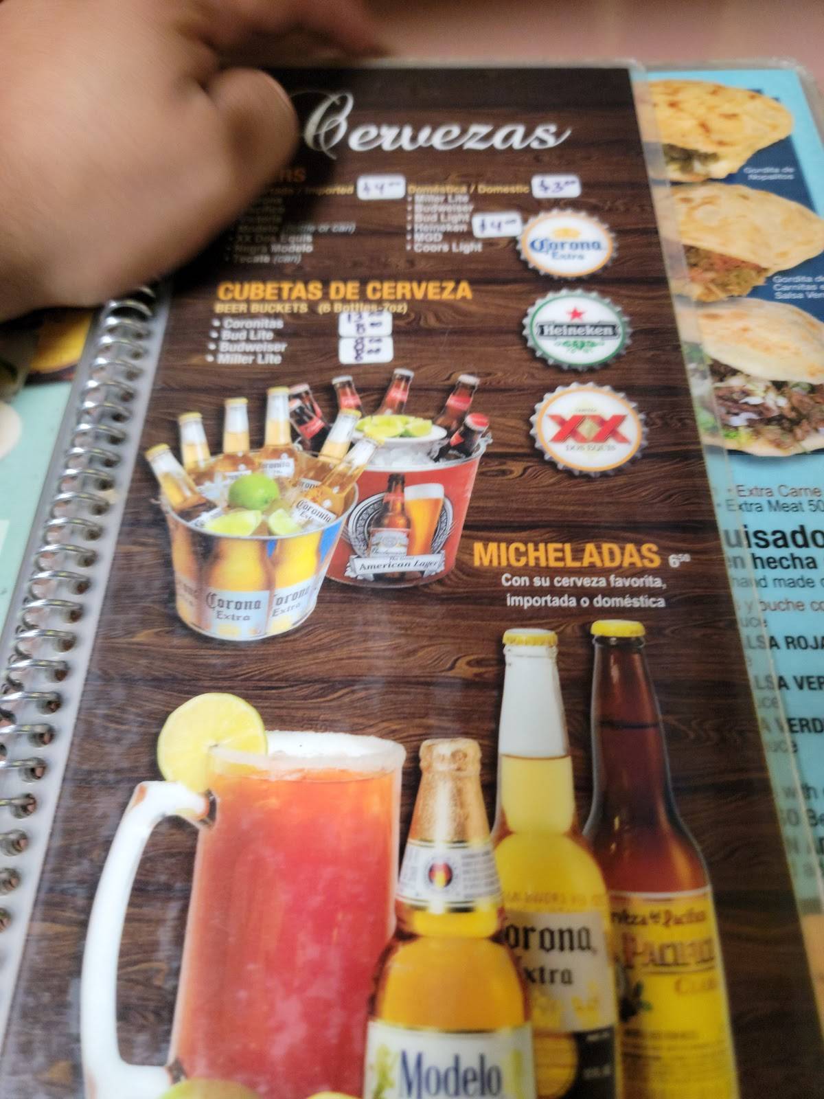 Menu at Carniceria y Taqueria Aguascalientes restaurant, Chicago, W 26th St