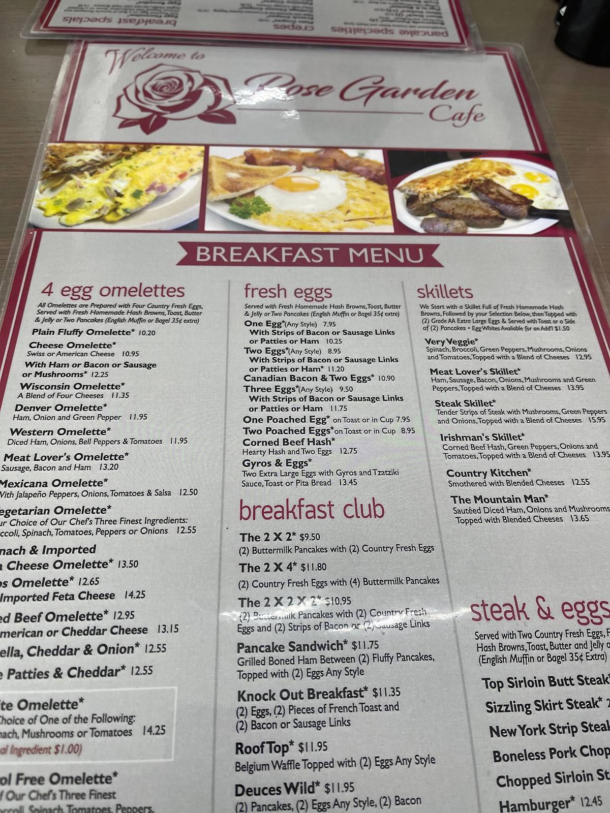 Menu at Rose Garden Cafe, Elk Grove Village