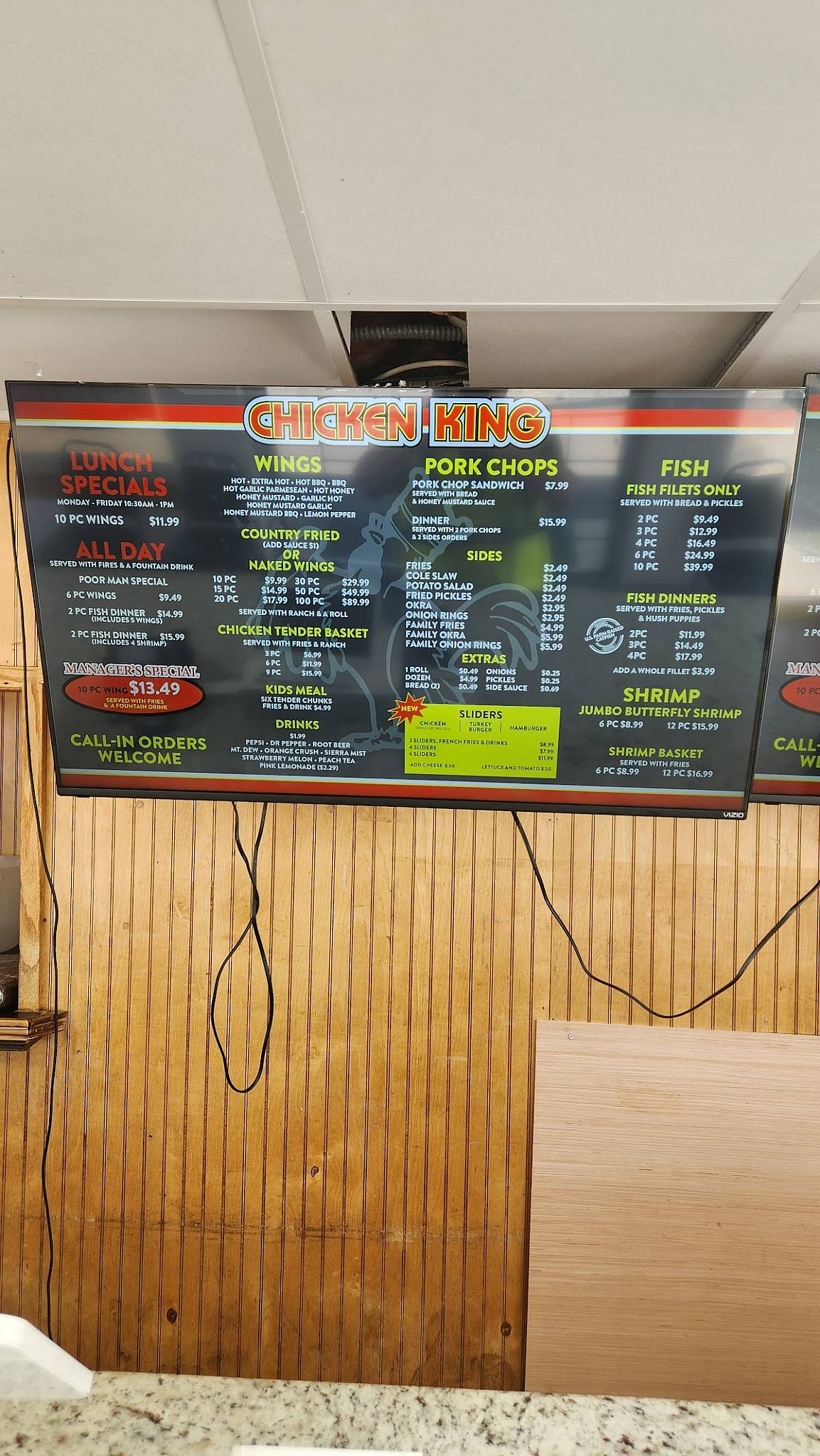 Menu at Chicken King North Little Rock restaurant, North Little Rock