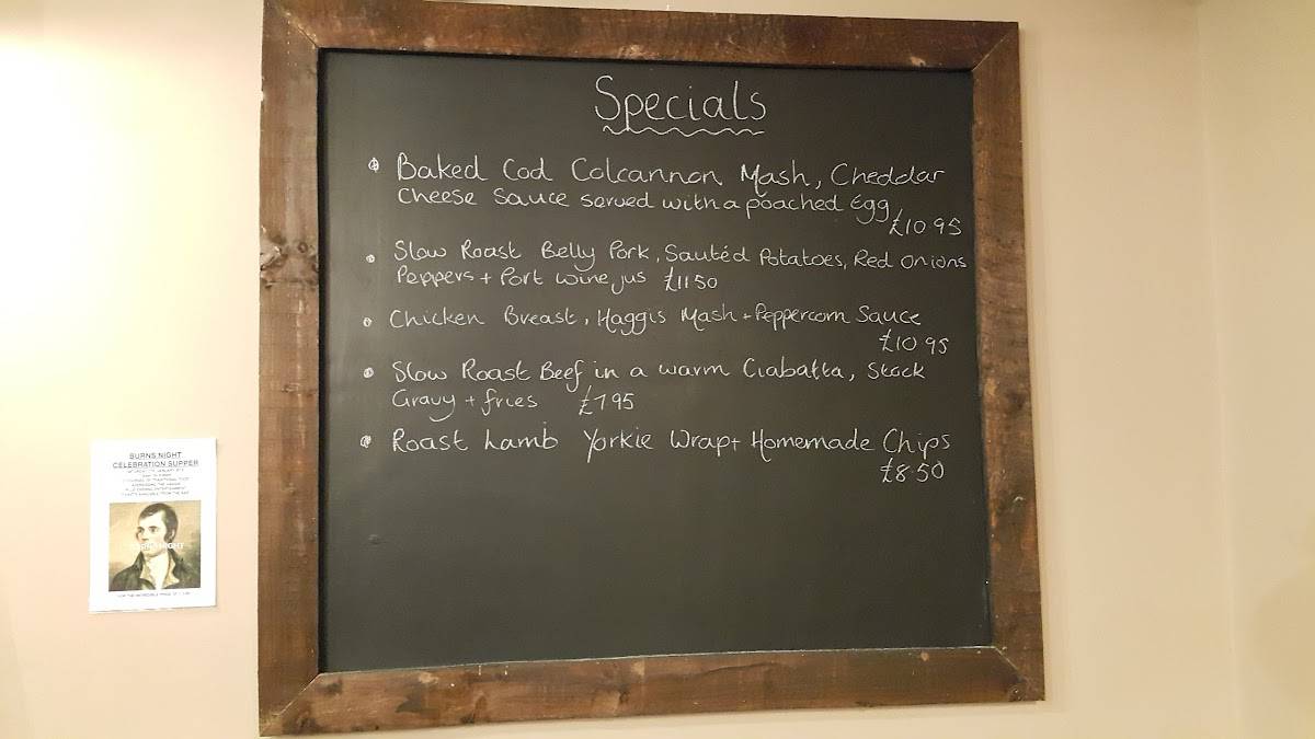 Menu at Anglers Arms pub & bar, Choppington