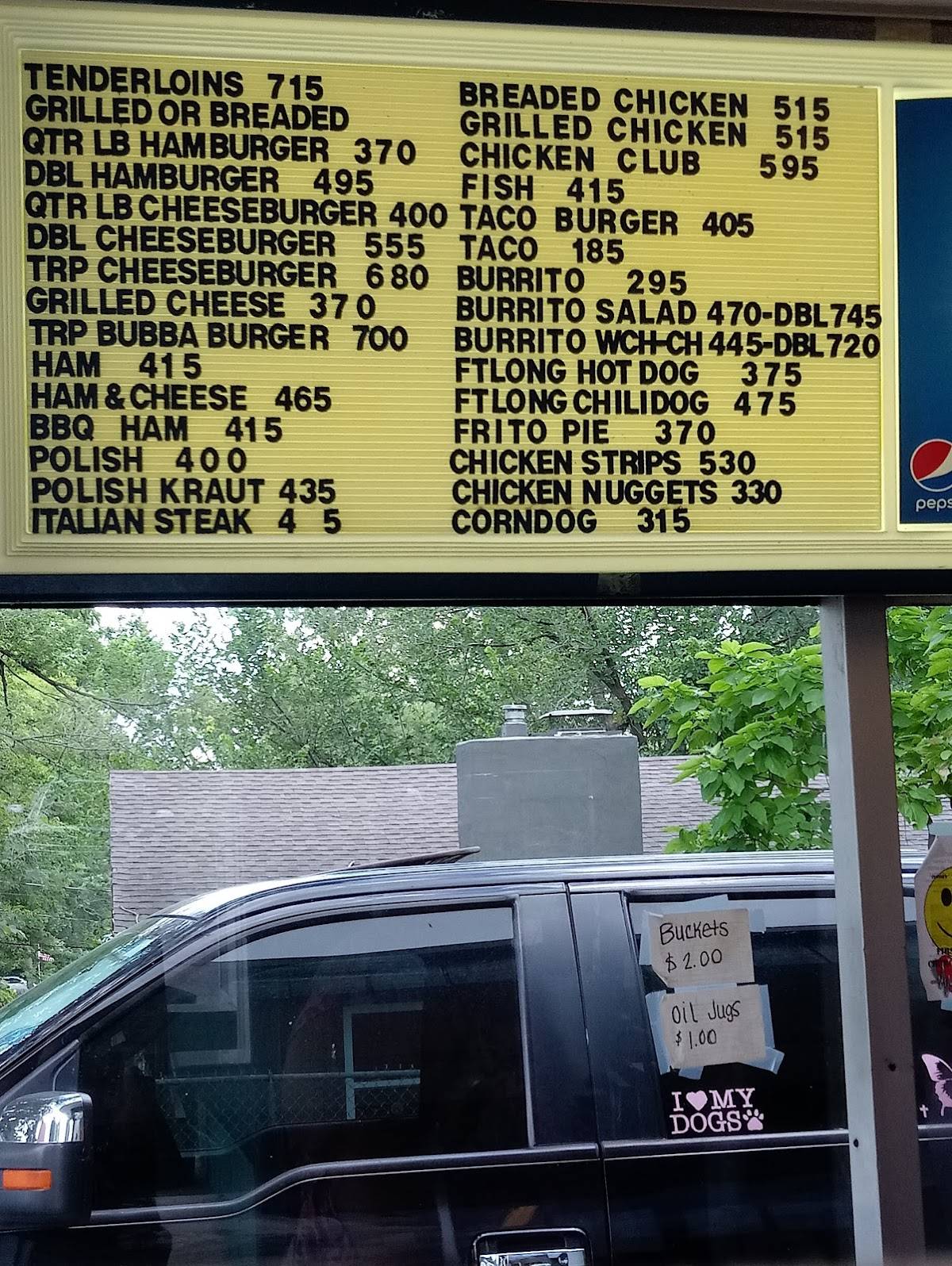 Menu at Christy's Tasty Queen restaurant, Kansas City
