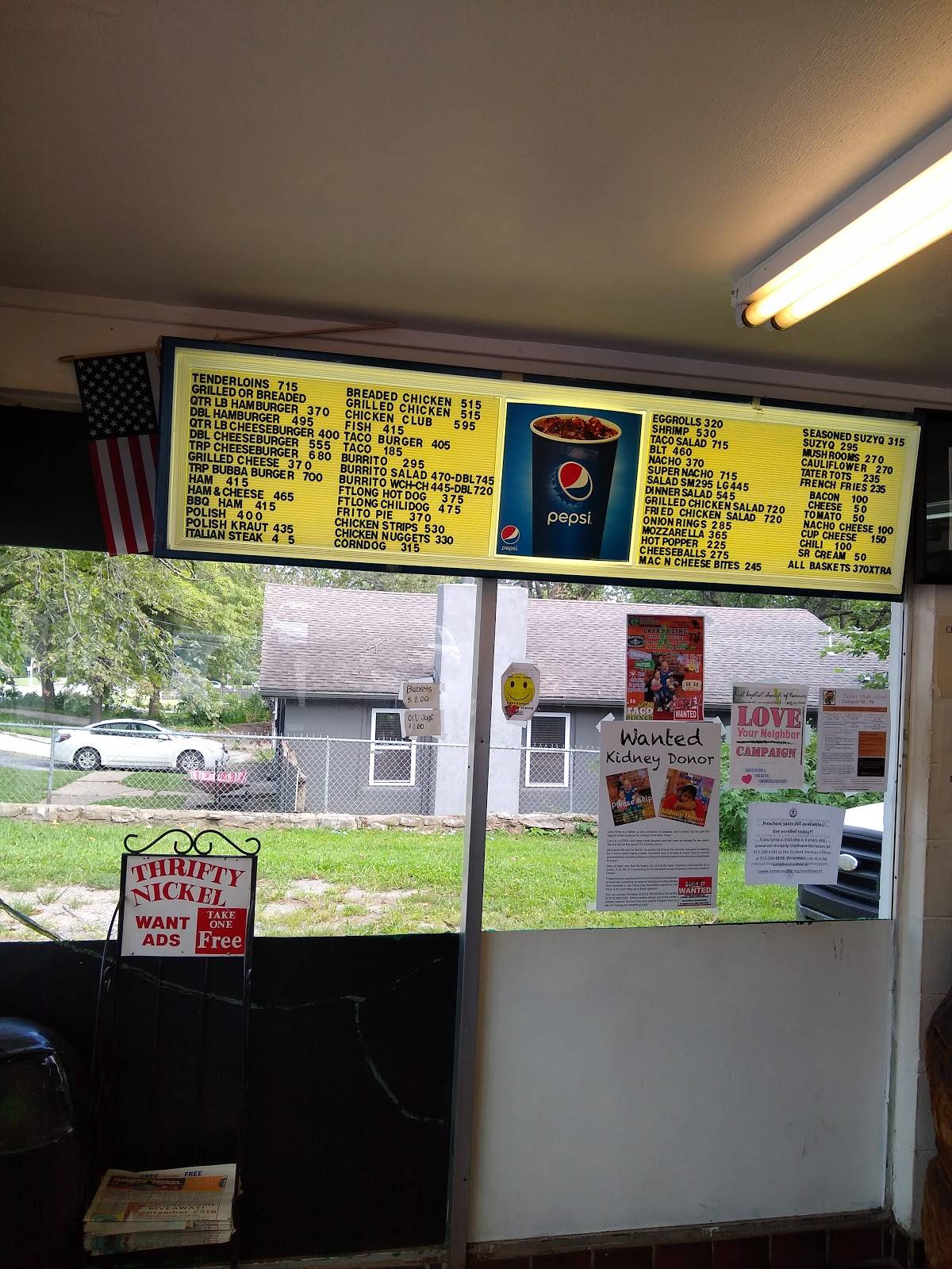 Menu at Christy's Tasty Queen restaurant, Kansas City