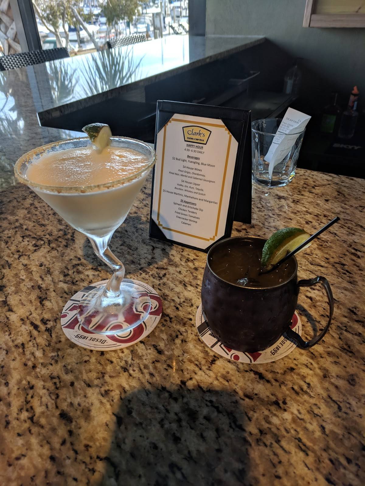 Menu at Clark's Seafood and Chop House pub & bar, Little River, 720 Hwy 17
